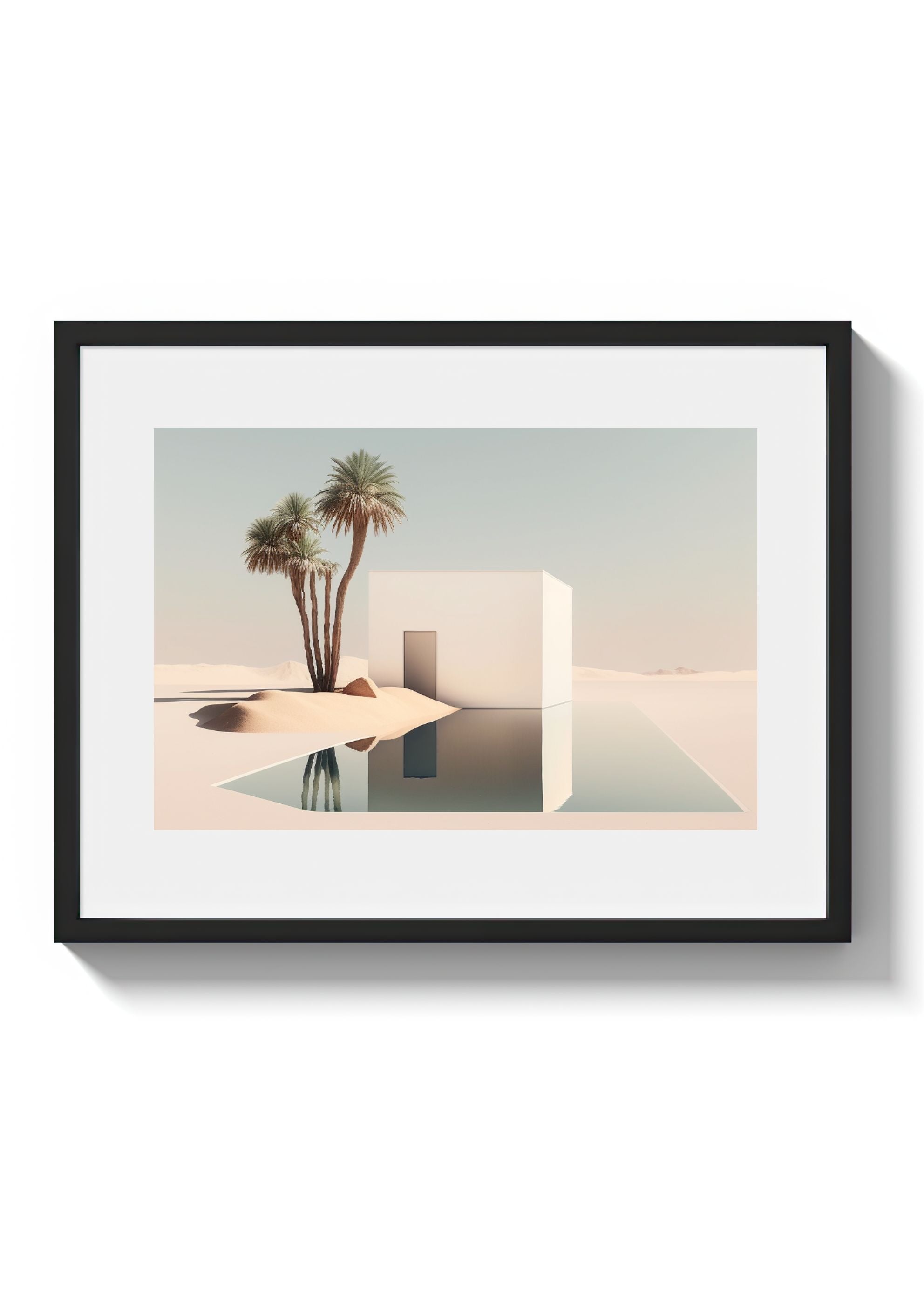 Surreal Desert Oasis: Limited Edition Tranquil Art Print – DOTCOM ART