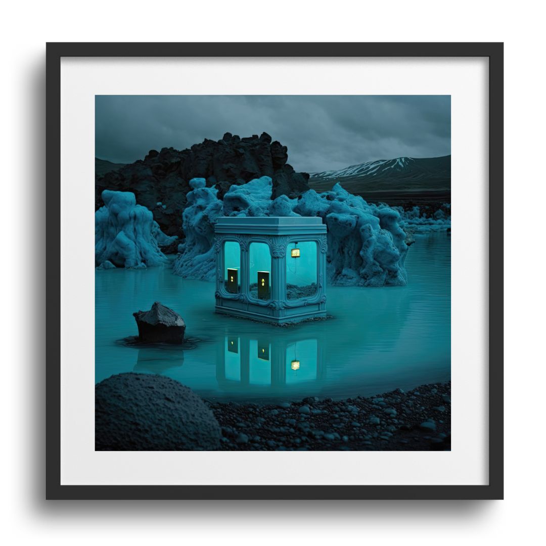 Floating Cabin on Water: Limited Edition Surreal Print – DOTCOM ART