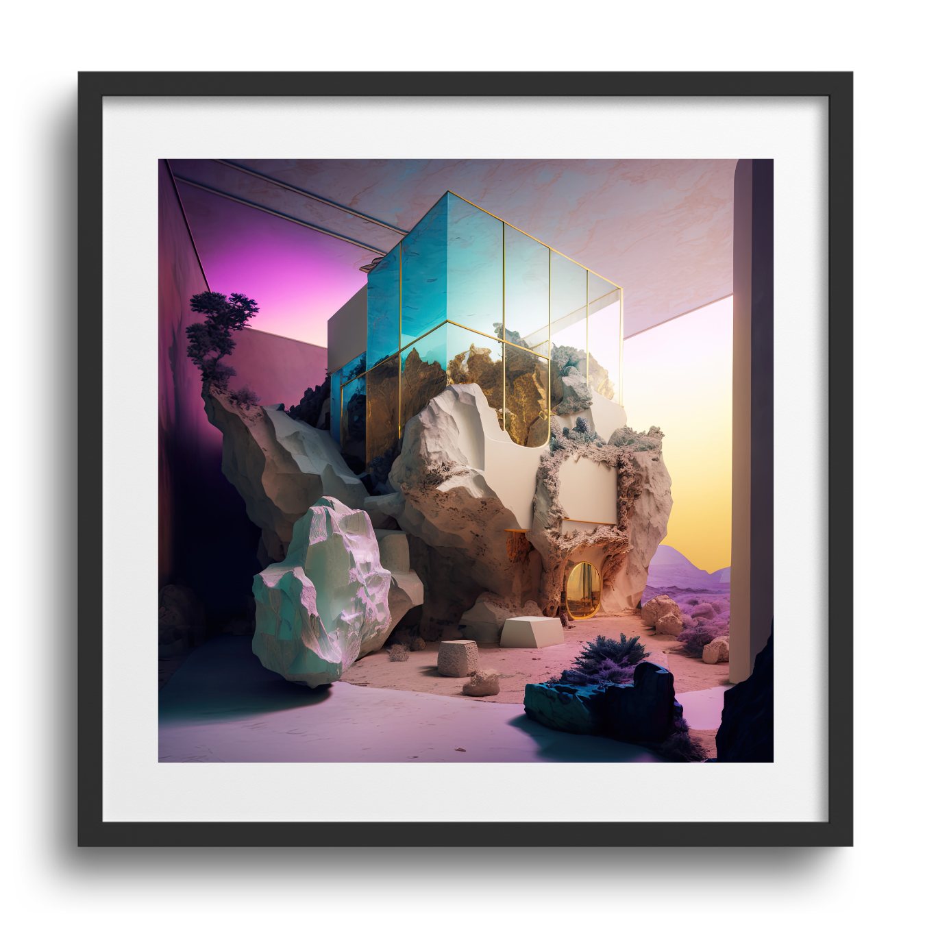 Surreal Neon Desert Hideout: Limited Edition Print Wall Art Prints – DOTCOM ART
