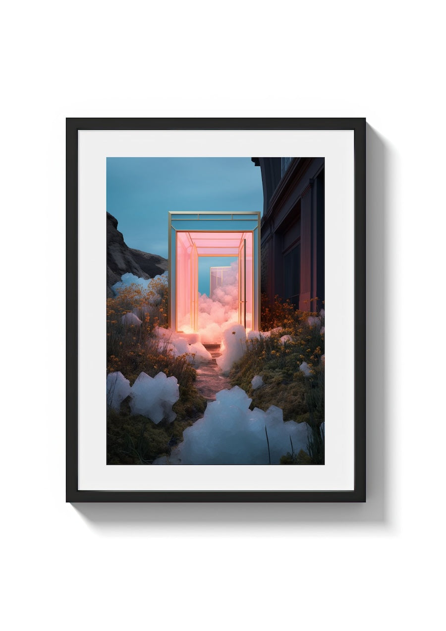 Neon Zen Portal | Surreal Framed Limited Wall Art Print – DOTCOM ART