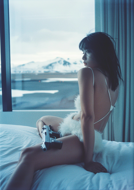 Woman with Rifle Art Wall Print | Dramatic Action Scene – DOTCOM ART