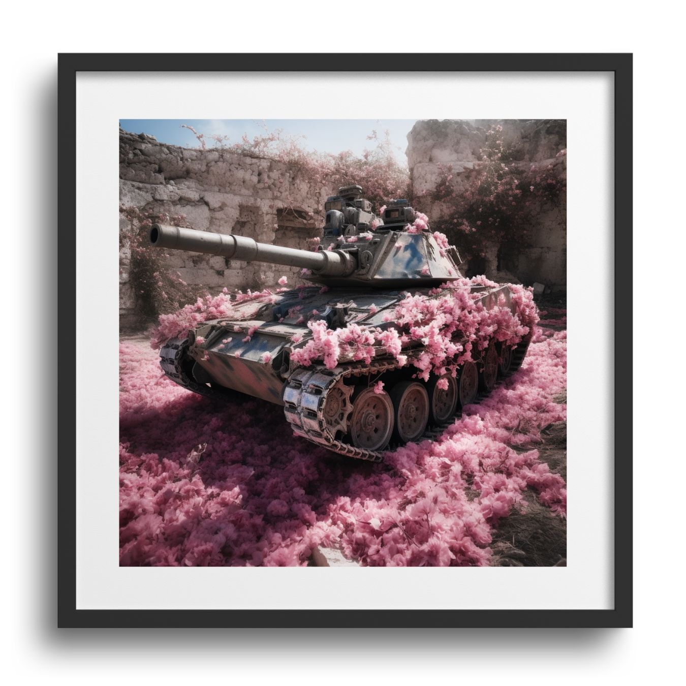Army Tank Flower Field: Wall Art | Limited Edition Print – DOTCOM ART