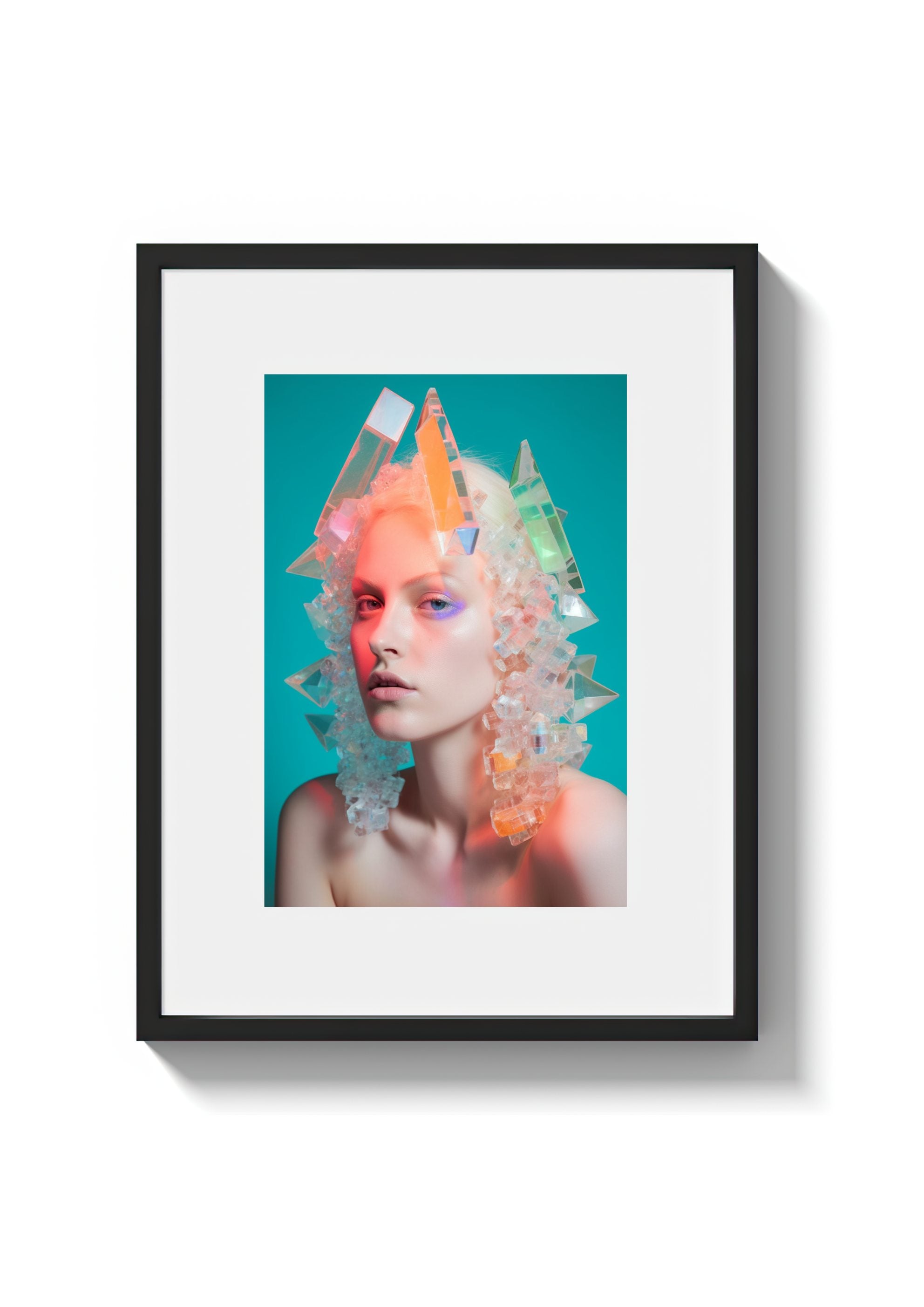 Vibrant Crystals Digital Portrait: Limited Edition Print – DOTCOM ART
