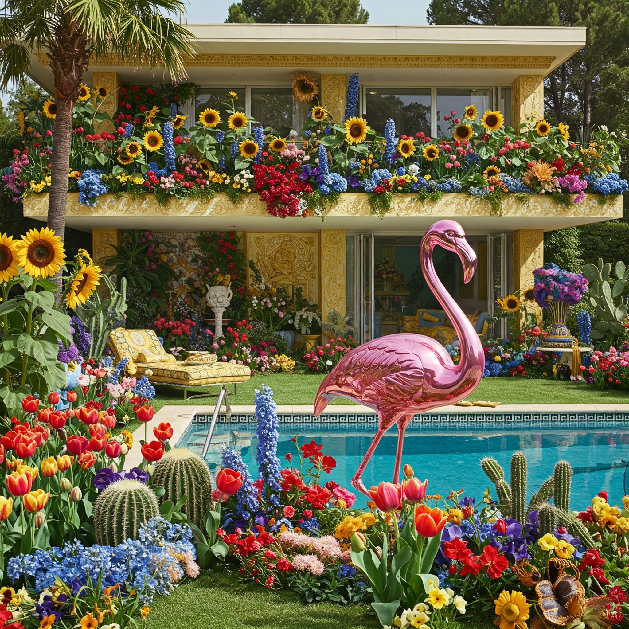Surreal Flamingo Garden Wall Art Print | Limited Edition – DOTCOM ART
